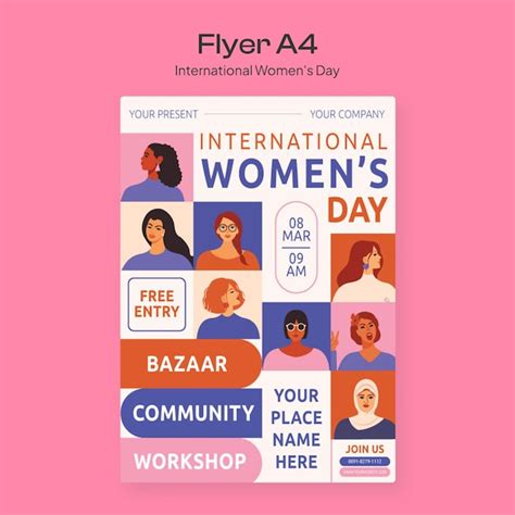 Premium Vector International Womens Day Celebration Flyer Template