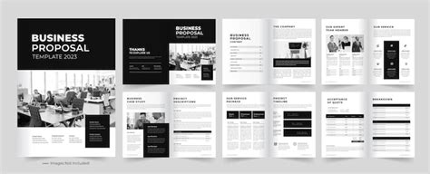 프로젝트 제안서 또는 사업 제안서 디자인 프리미엄 벡터