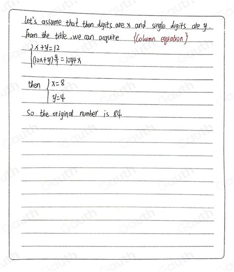 Solved The Sum Of The Digits Of A Two Digit Number Is 12 If The Digits Are Reversed The New