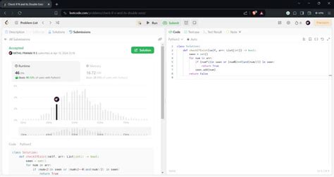 Day 67 Of 100daysofcode Challenge Check N And Its Double Exist