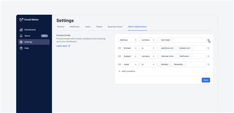 Exclude Emails Email Meter Docs
