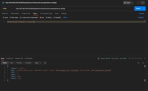 the api enforce interface specifies the enforcerid and this error