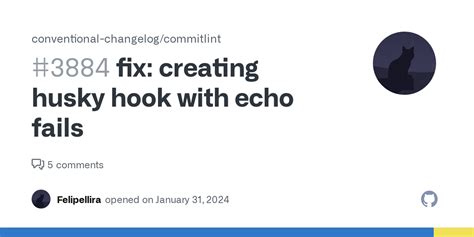 fix creating husky hook with echo fails · issue 3884 · conventional