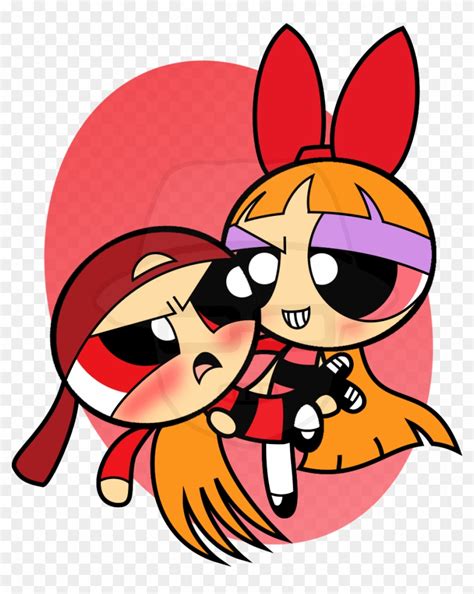 Powerpuff Girls Blossom And Brick Kiss Powerpuff Girls Blossom And Brick Kiss