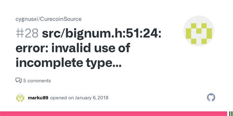 Srcbignumh5124 Error Invalid Use Of Incomplete Type Bignum Aka Struct Bignumst