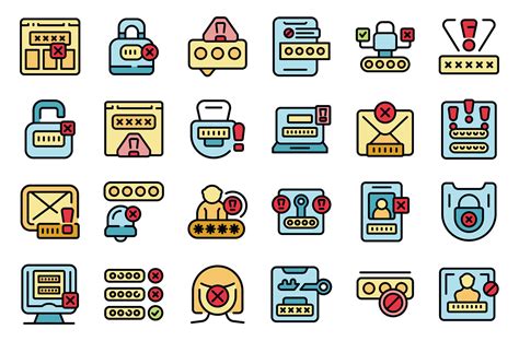Wrong Password Icons Set Vector Flat 28775848 Vector Art At Vecteezy