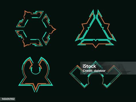 vector illustration of hud interface elements set stock illustration