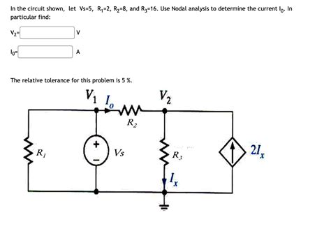 [solved] In The Circuit Shown Let V S 5 R 1 2 R 2 8