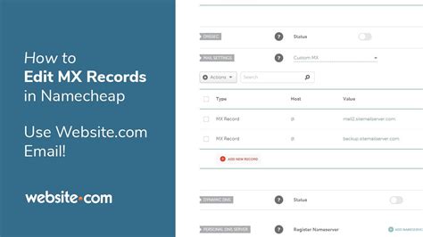 how to edit mx records in namecheap youtube
