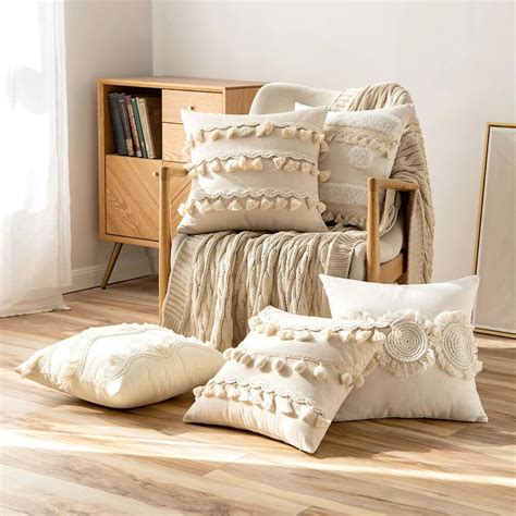 Boho Tassels Tufted Cushion Cover Shop Online On Roomtery