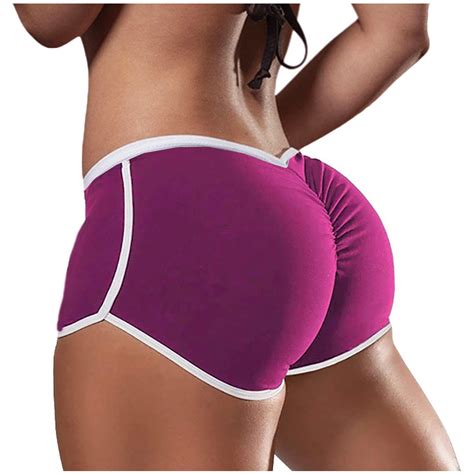 Womens Workout Shorts Scrunch Booty Gym Yoga Pants Low Waist Butt