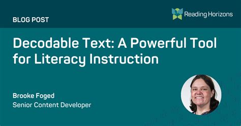 Decodable Text A Powerful Tool For Literacy Instruction Reading Horizons