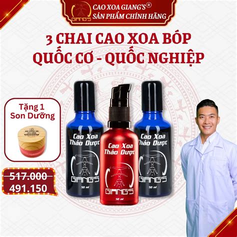 chai cao xoa bóp GIANG S ml xanh đỏ Dầu xoa bóp liệu trình masage giảm đau cổ vai gáy