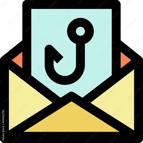 Phishing Email Black Outline Filled Color Icon Stock Vector Adobe Stock