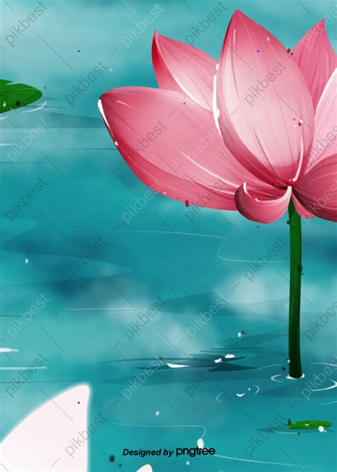 연꽃 그리기 순수 그리기 여름 배경 배경 Png Psd 무료 다운로드 Pikbest