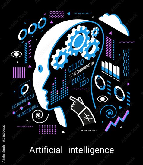 machine learning artificial intelligence digital brain and artificial thinking process concept