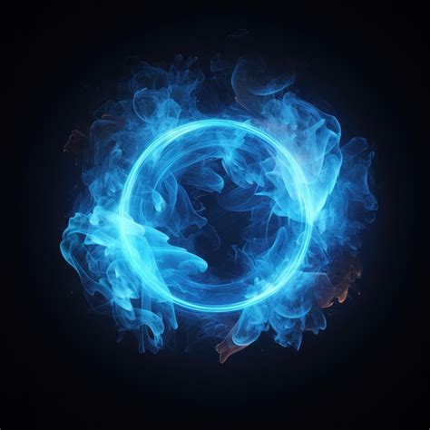 Premium Ai Image A Circle Of Blue Flames With A Circle Of Fire On It