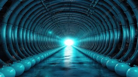 Tunnel With Digital Cable Network Connection 3d Image Powerpoint