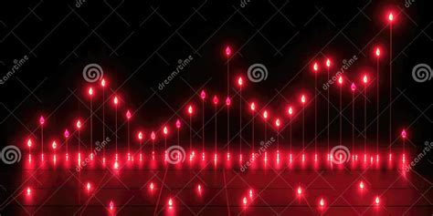 Dynamic Red Light Waveform Display Showcasing Data Fluctuations At A Technology Event Stock