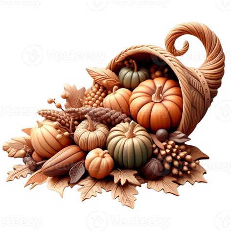 Harvest Inspired Element Rustic Ai Generated Cornucopia 32846337 Png