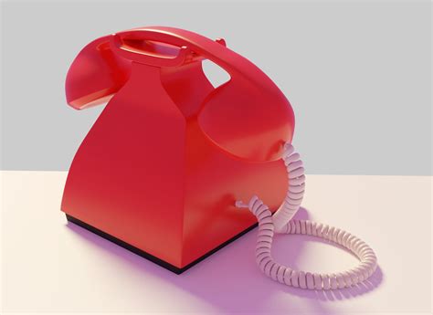 레트로 전화 3d 모델 20 Blend Free3d