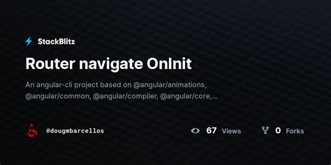 Router Navigate Oninit Stackblitz