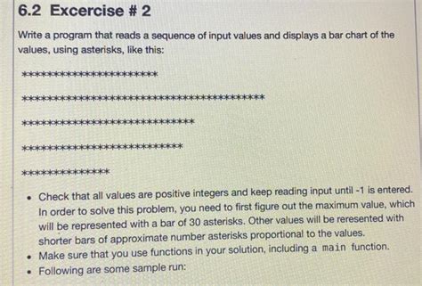 Solved 62 Excercise 2 Write A Program That Reads A