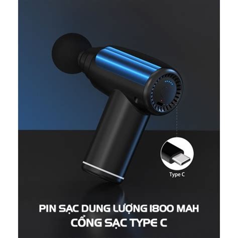 Súng Massage Cầm Tay Mini Puli Pl 656 6 đầu Cải Tiến Hỗ Trợ Giảm đau