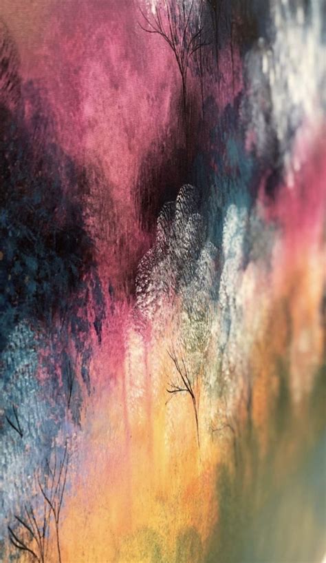 Colorful Abstract Painting With Trees And Sky