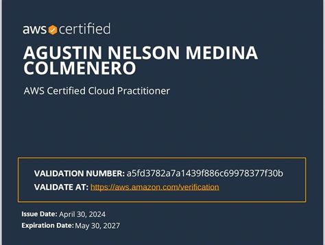 Cloudcomputing Aws Certification Continuouslearning Agustín Nelson Medina Colmenero