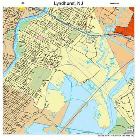 Lyndhurst New Jersey Street Map 3442120