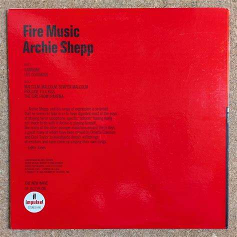 Archie Shepp Fire Music Universounds