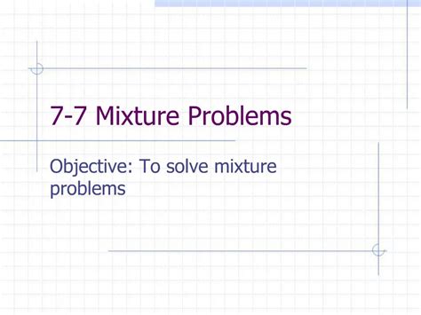 PPT Mixture Problems PowerPoint Presentation Free Download ID
