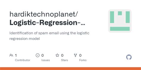 GitHub Hardiktechnoplanet Logistic Regression Classification Machine Learning