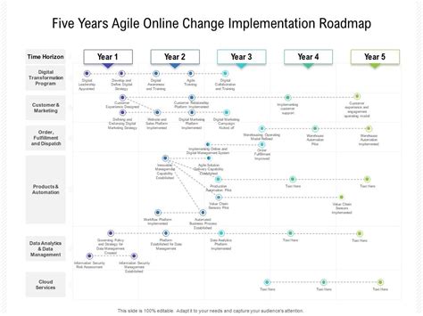 Five Years Agile Online Change Implementation Roadmap Portrait
