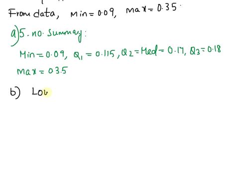 solved use the following data set 0 09 0 11 0 11 0 13 0 14 0 15 0 17 0 17 0 18 0 18