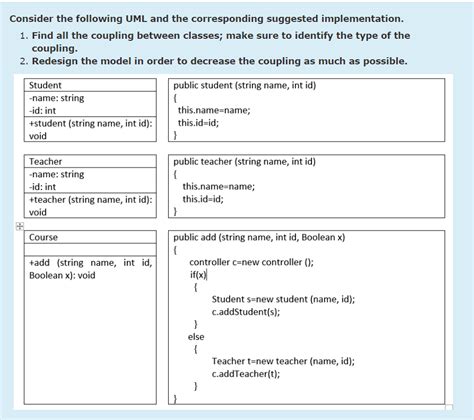 [solved] consider the following uml and the corresponding