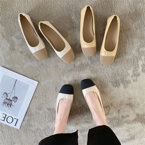 여성용 스퀘어 토 소프트 솔 신발 다채로운 두꺼운 힐 컬러 매칭 다용도 플랫 솔 싱글 슈즈 여름 신발