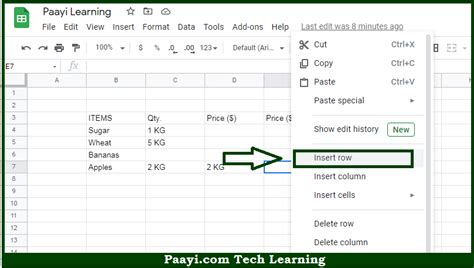 How To Insert Row In Google Docs Shortcut Design Talk