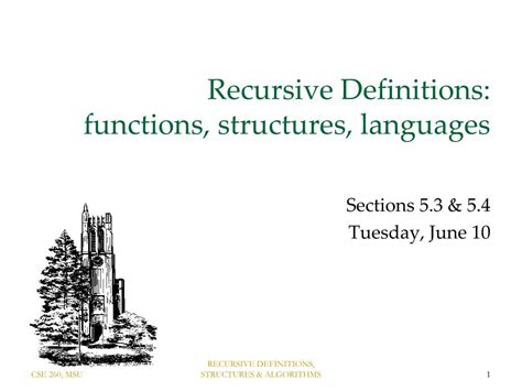 Ppt Recursive Definitions Functions Structures Languages