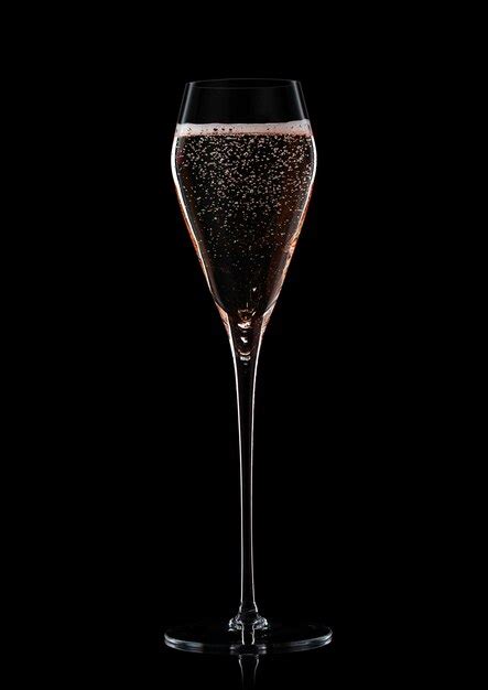 Premium Photo Prosecco Wine And Pink Rose Champagne Glass On Black