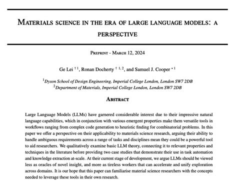 Elvis S On Linkedin Llms In Material Science A Perspective On The