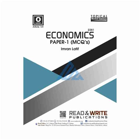 O Level And Igcse Economics Paper 1 Topical Read And Write Maryam Academy Booksellers