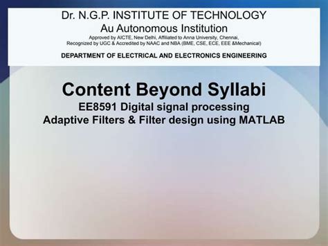 Adaptive Filters Dspppt