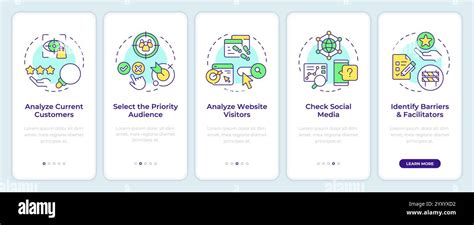 Steps To Perform Audience Analysis Onboarding Mobile App Screen Stock Vector Image And Art Alamy