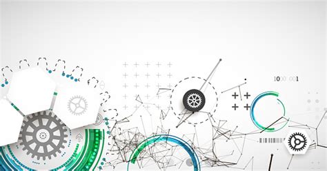 기술 및 과학 주제에 대한 추상적 인 배경 텍스트 아래에 있는 장소가 있는 다양한 테크노 디테일이 있는 플렉서스 효과 벡터 형식입니다 It 지원에 대한 스톡 벡터 아트 및