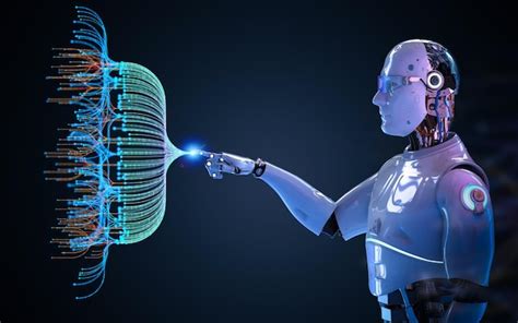 premium photo automation data analytic with robot and digital visualization for big data scientist