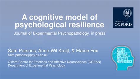 Pdf A Cognitive Model Of Psychological Resilience