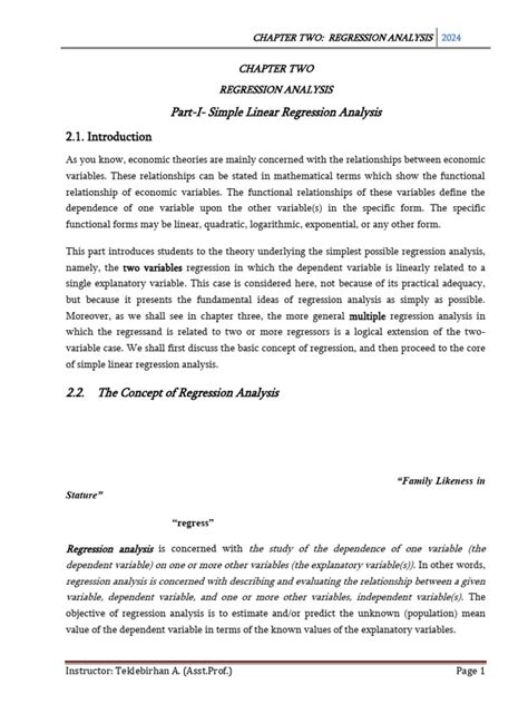 Ch 2 Part I Simple Linear Regression Analysis Pdf Linear Regression Regression Analysis