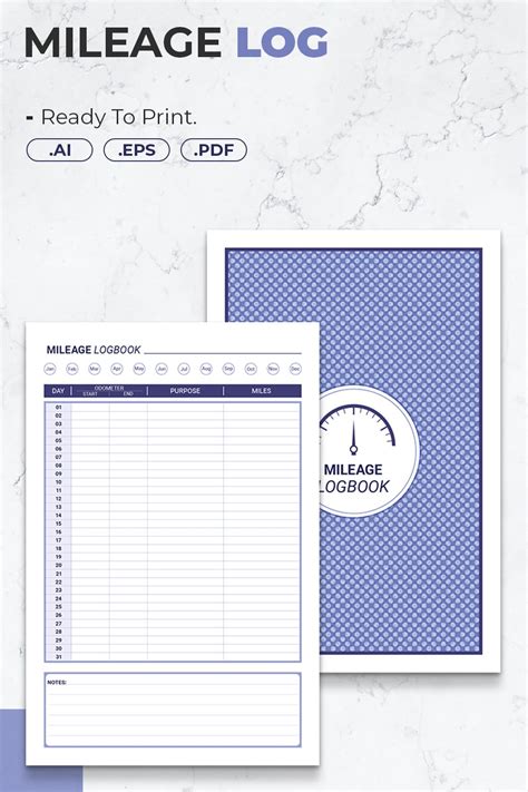 Mileage Log Printable Template